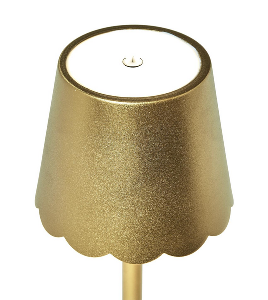 LED Cordless Table Lamp with Scalloped Edge Shade – The Fox Group